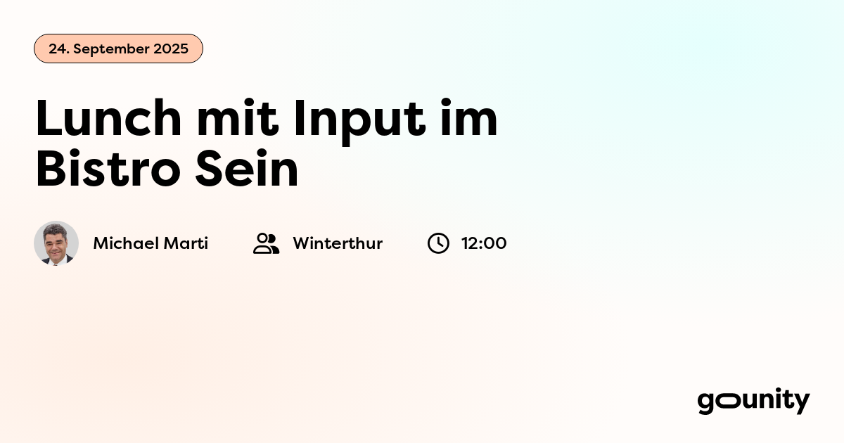 Lunch mit Input im Bistro Sein / goUnity